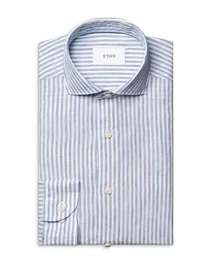 Eton Bengal Stripe Dress Shirt - Light Blue