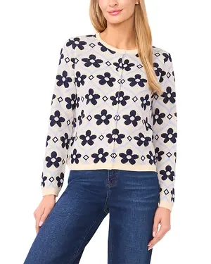 CECE DUPRAZ Floral Jacquard Cardigan