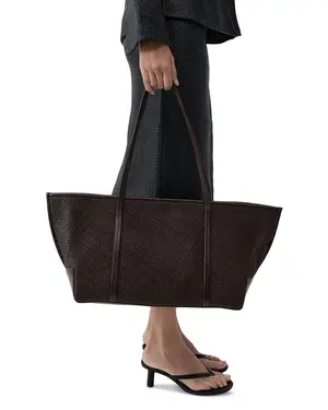 ST. AGNI Bateau Woven Leather Tote