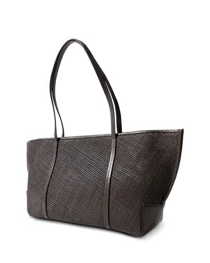 ST. AGNI Bateau Woven Leather Tote