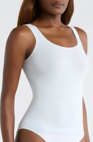 Nordstrom Seamless Cotton Blend Tank - Blue Illusion