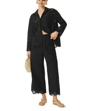 Splendid X @cellajaneblog Eyelet Button Front Shirt - Black