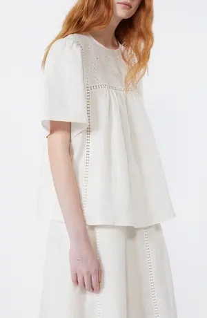 Max Mara Bacino Embroidery Top - Ecru