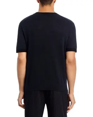 Theory Short Sleeve Silk Linen Crewneck Sweater