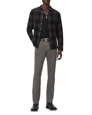 John Varvatos Luca Long Sleeve Button Placket Regular Fit Shirt - Black