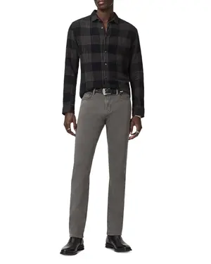 John Varvatos Luca Long Sleeve Button Placket Regular Fit Shirt - Black