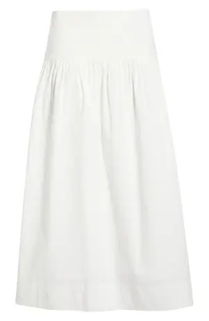 WAYF Stretch Cotton Midi Skirt