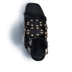 Bernardo Studded Heeled Sandal - Black