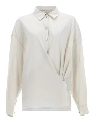 LEMAIRE Straight Collar Twisted Shirt - Ivory