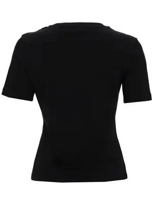 Nina Ricci T-shirt With Bow And Lace Inserts - Black