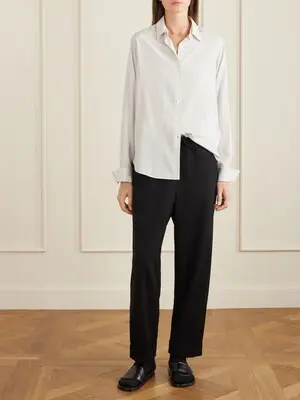 THE ROW Fiora Pinstriped Silk Shirt