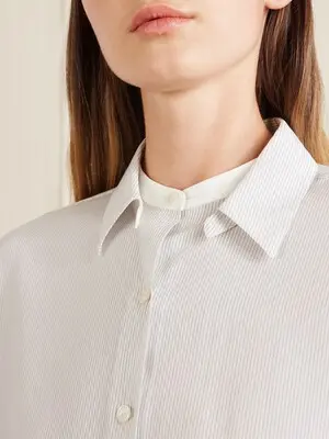 THE ROW Fiora Pinstriped Silk Shirt
