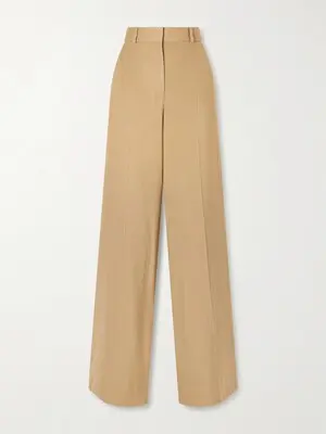 THE ROW Dender Silk-twill Wide-leg Pants