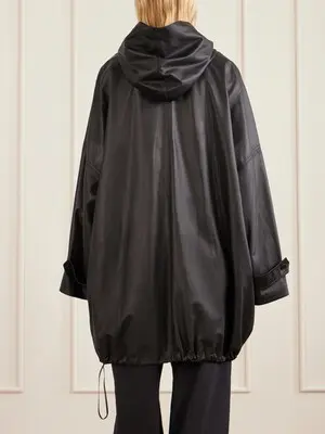 THE ROW Cassandre Leather Hooded Coat