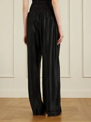 Khaite Rohen Satin Pants - Black