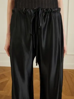 Khaite Rohen Satin Pants - Black