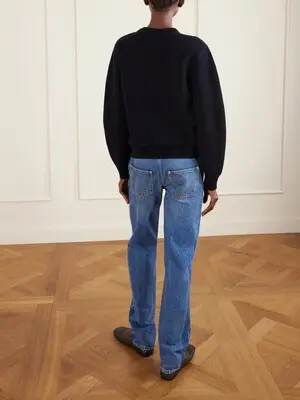 Bottega Veneta Embellished Wool And Cotton-blend Sweater - Blue