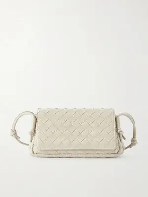 Bottega Veneta Notturno Intrecciato Leather Shoulder Bag - Neutrals