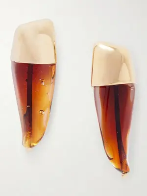 Bottega Veneta Tone And Glass Earrings - Gold