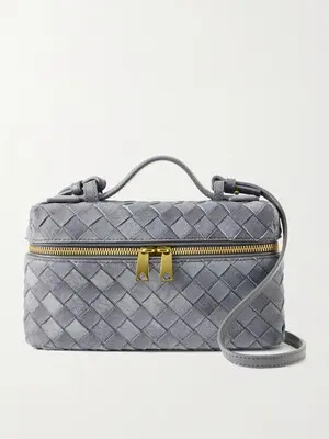 Bottega Veneta Intrecciato Suede Tote - Blue