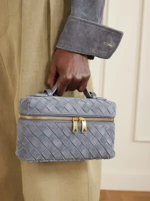 Bottega Veneta Intrecciato Suede Tote - Blue