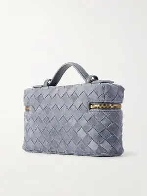 Bottega Veneta Intrecciato Suede Tote - Blue