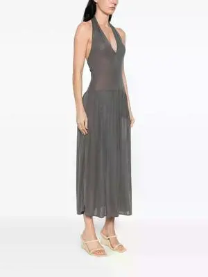 ST. AGNI V-neck Midi Dress - Grey