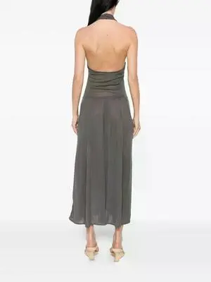 ST. AGNI V-neck Midi Dress - Grey