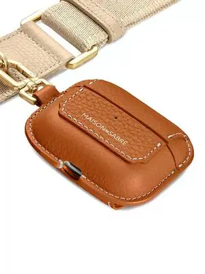 MAISON DE SABRE Leather Airpods Pro 3 Keyring Case - Brown