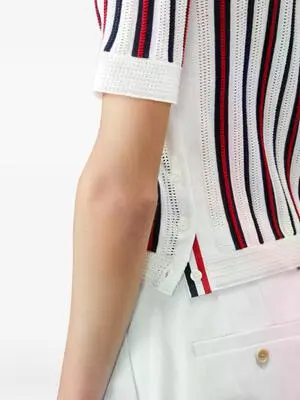Thom Browne Striped Crochet-knit Polo Shirt