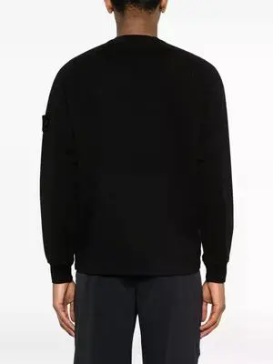 Stone Island Long-sleeved Logo-patch Sweatshirt - Black