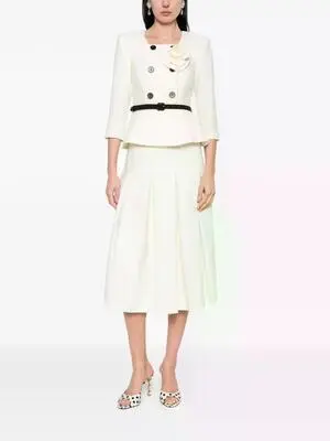 SELF-PORTRAIT Floral-detail Belted Skirt Suit