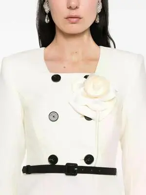 SELF-PORTRAIT Floral-detail Belted Skirt Suit