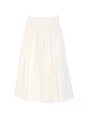 FORTE_FORTE Gathered A-line Midi Skirt - Neutrals