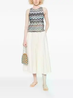 FORTE_FORTE Gathered A-line Midi Skirt - Neutrals