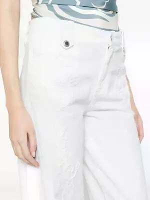 ERMANNO FIRENZE Floral-embroidered Jeans