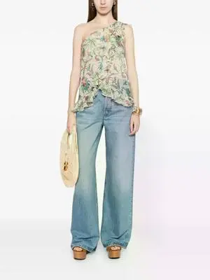Etro Ruffled Floral Top - Neutrals