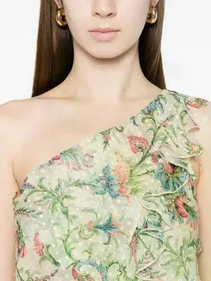 Etro Ruffled Floral Top - Neutrals
