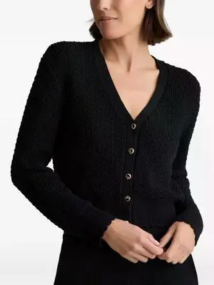 St. John Crepe Knit Cardigan - Black