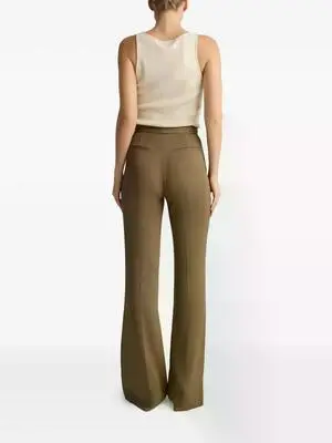 St. John Flared Hem Stretch Trousers - Brown