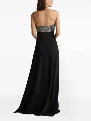 St. John Beaded Strapless Maxi Gown