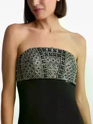 St. John Beaded Strapless Maxi Gown