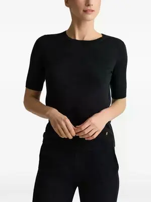 St. John Short-sleeve Cotton T-shirt - Black