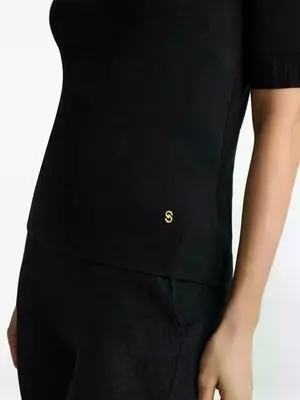 St. John Short-sleeve Cotton T-shirt - Black