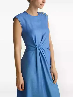 St. John Knot Detailed Midi Dress - Blue