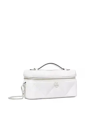 Tory Burch Kira Diamond-quilt Distressed Vanity Case - White