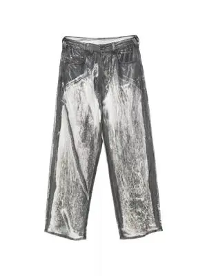 DIESEL® 1997 D-enim-m Logo-patch Trousers - Grey
