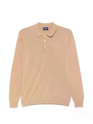 DRUMOHR Long-sleeve Polo Shirt - Neutrals