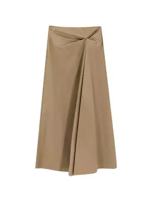 Max Mara Draped Flared Asymmetric Skirt - Brown