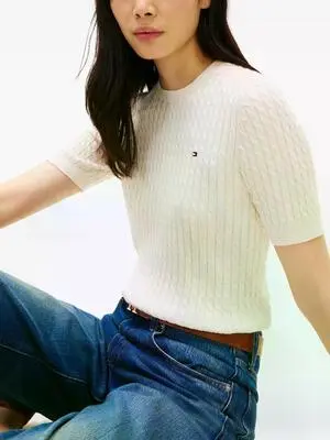 Tommy Hilfiger Cable Knit Short-sleeve Sweater